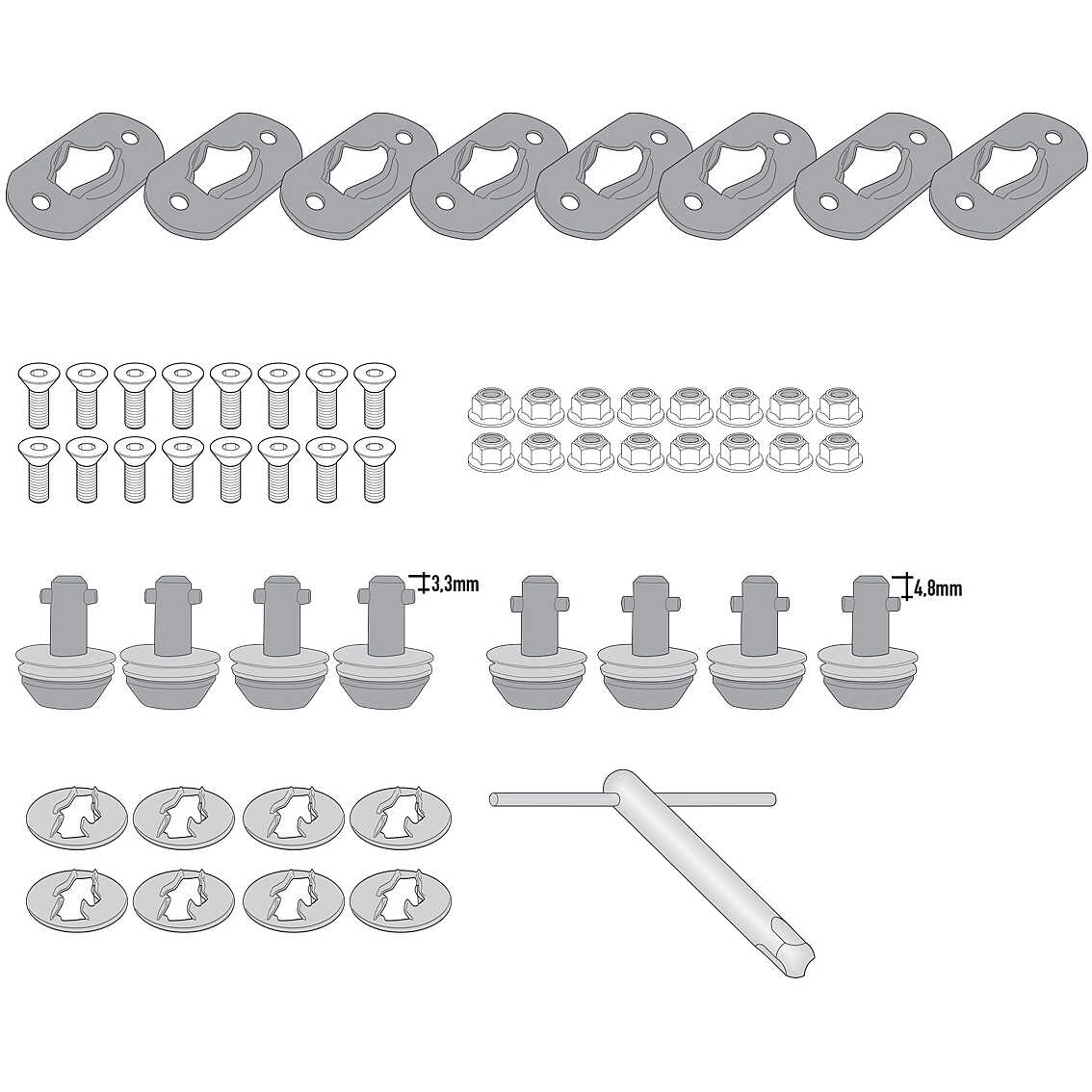 Givi 11RKIT Rapid Release Kit to Transform Side Frames into a Quick ...