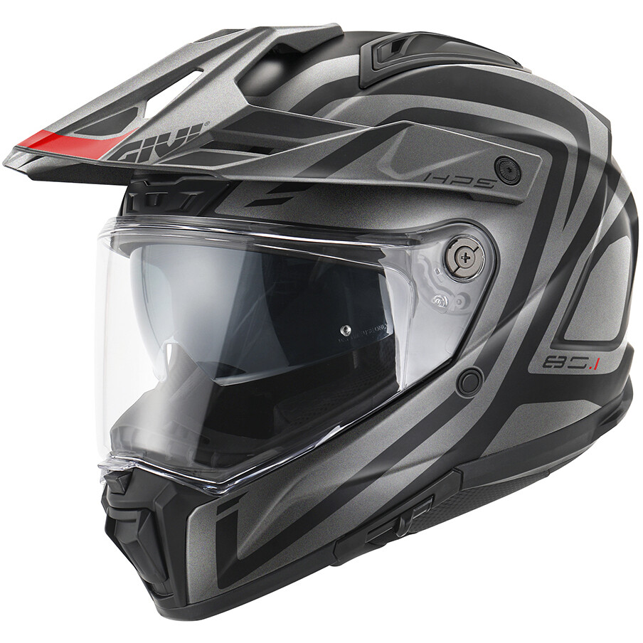Givi 80.1 APEX Fiber Off-Road Motorcycle Helmet Matt Black Titanium Red ...