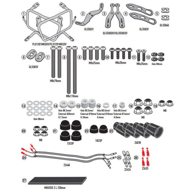 Givi PL ONE FIT Side Frames for Monokey Suitcases Specific for Honda XL ...