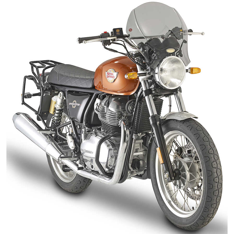 Gloss black tubular engine guard Integrated slider Givi TN9051 For ...