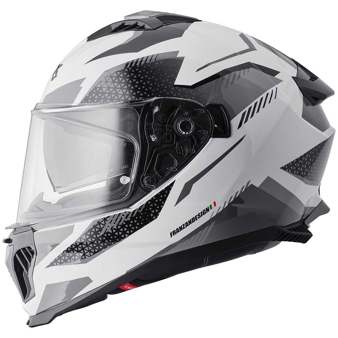 GMS Gelero Full Face Motorcycle Helmet White Grey Dark Grey For Sale ...