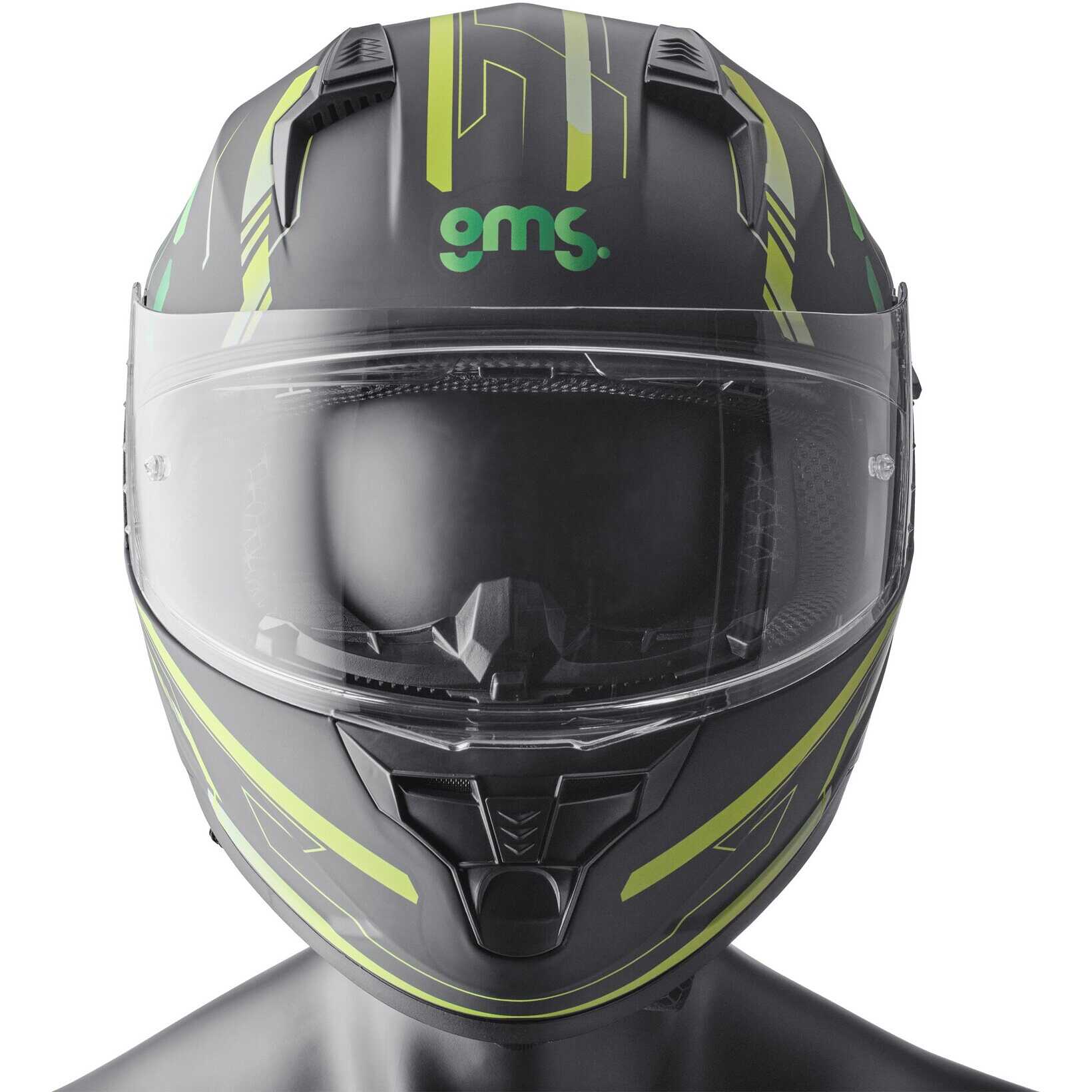 Gms Hexago Graphic Green Full Face Motorcycle Helmet For Sale Online ...
