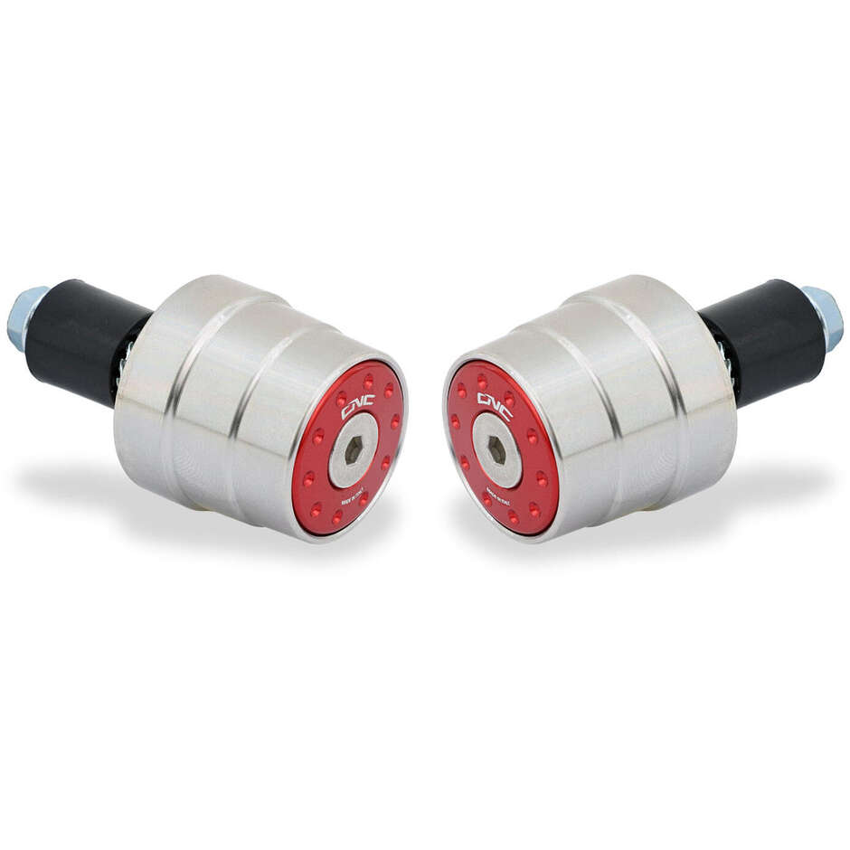 Handlebar End Weights CM431 INOX BI-COLOR CNC Racing Silver Red For ...