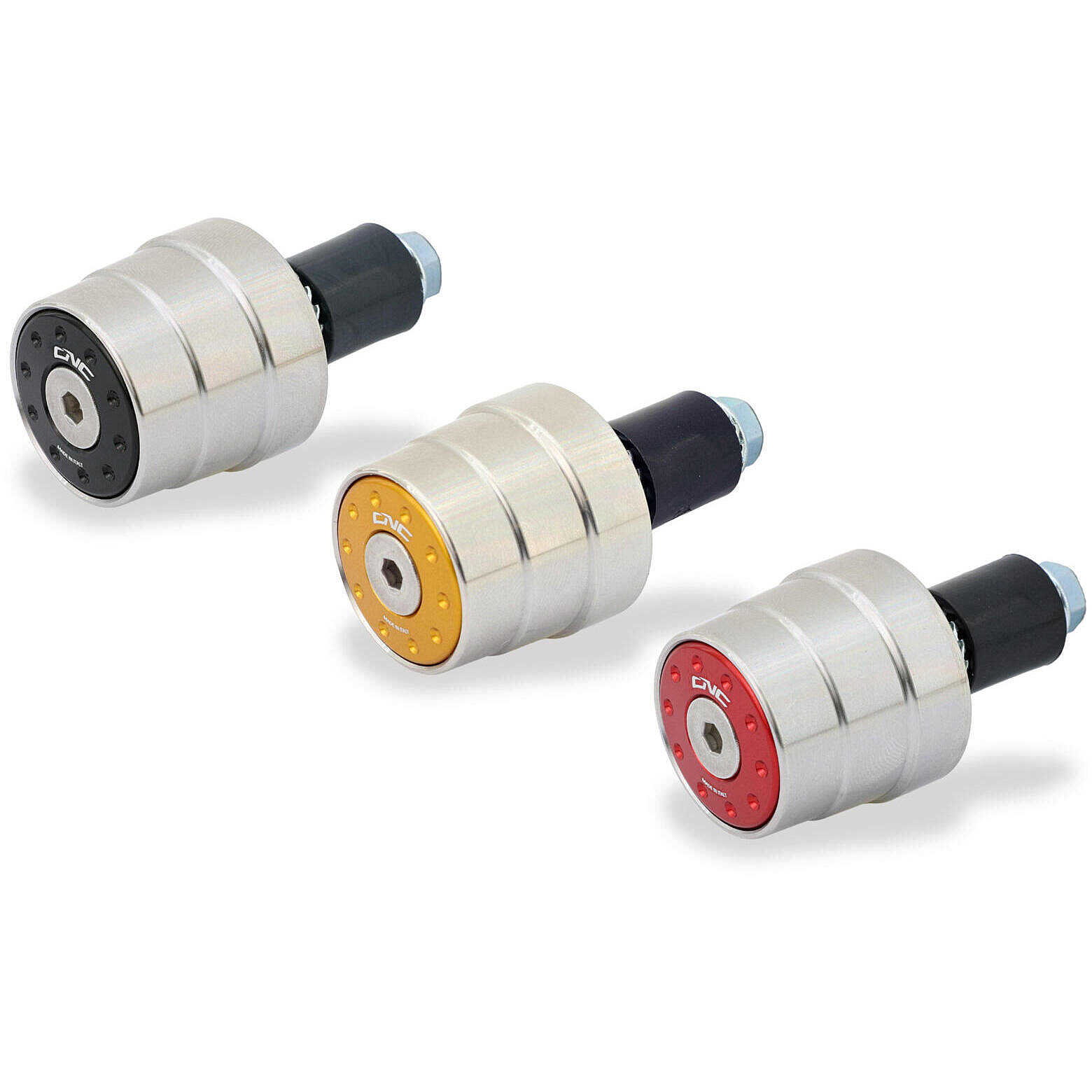 Handlebar End Weights CM431 INOX BI-COLOR CNC Racing Silver Red For ...