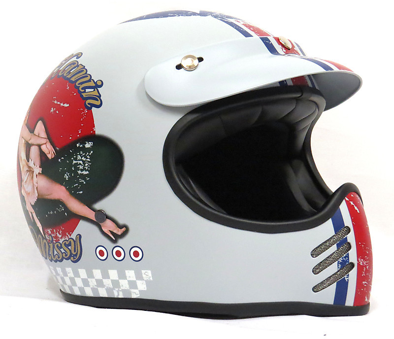 Helmet Moto Integral Premier Trophy MX 70's Style Pin Up Old Style Old ...