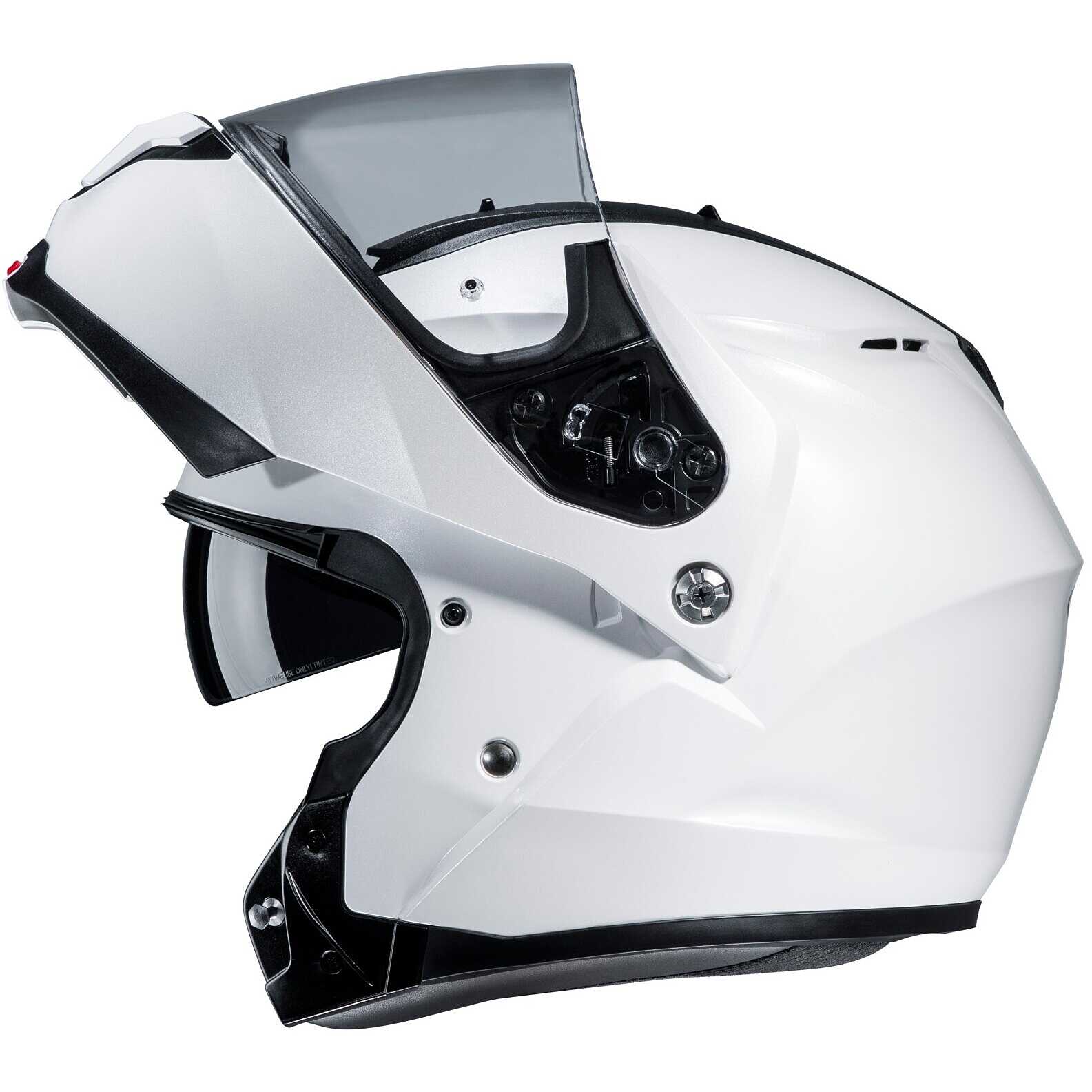 Hjc C91N Solid Pearl White Modular Motorcycle Helmet For Sale Online ...