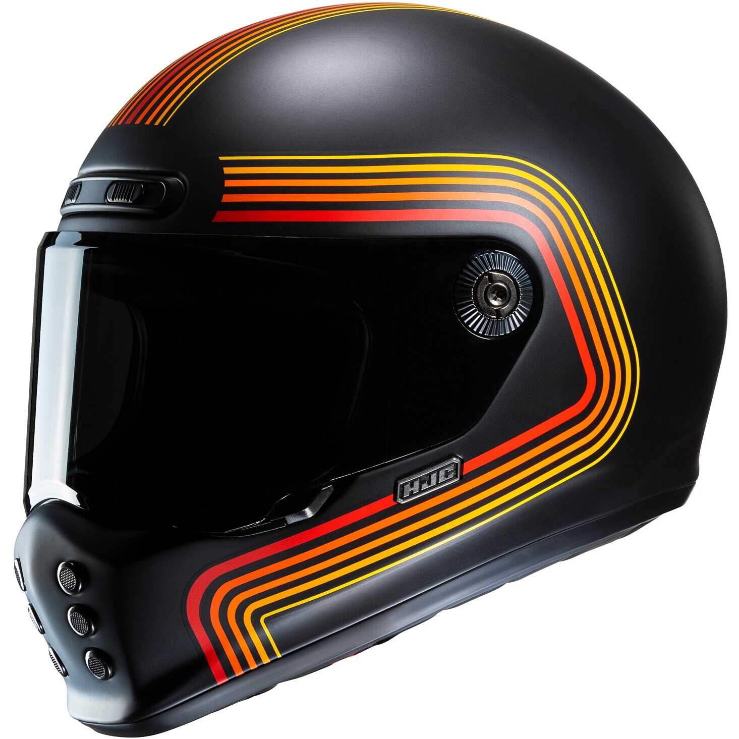Hjc V10 Full Face Motorcycle Helmet FONI MC1SF Matt Black Red For Sale ...