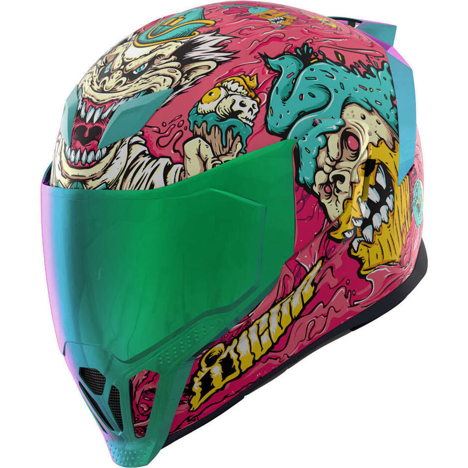 Icon AIRFLITE Mips Snack Attack Full Face Motorcycle Helmet Pink For ...