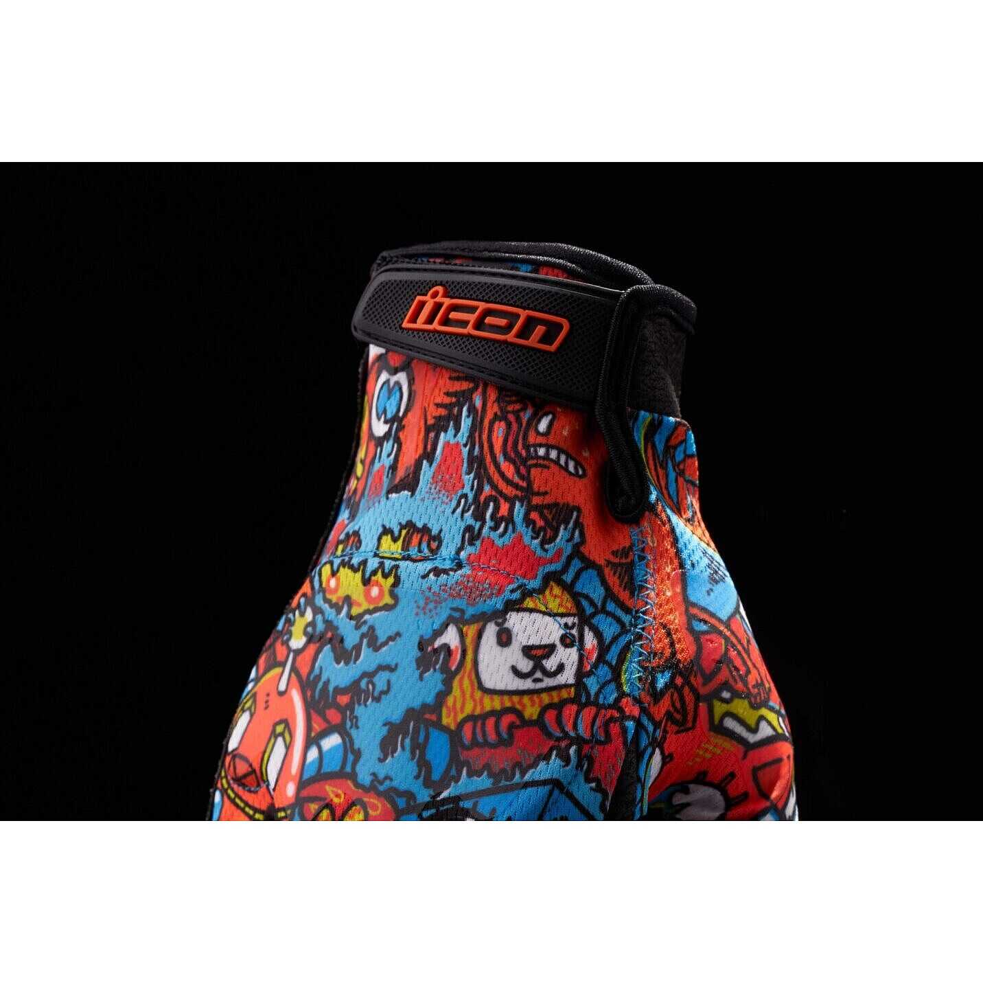 Icon HOOLIGAN REDOODLE Summer Motorcycle Gloves Blue For Sale Online ...