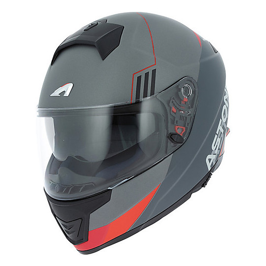 Integral motorcycle helmet Astone Double Visor GT 1000F Split Red Grey ...