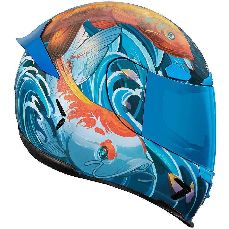 Integral Motorcycle Helmet Icon AIRFRAME PRO KOI Blue For Sale Online ...