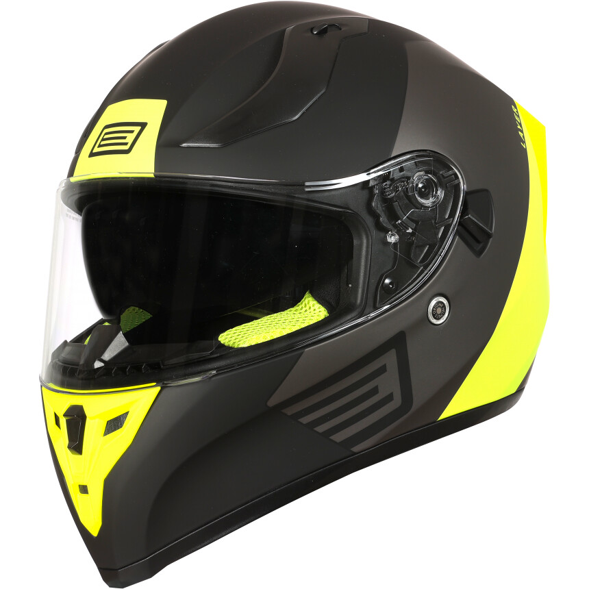 Integral Motorcycle Helmet Origin STRADA Layer Yellow Fluo Titanium ...