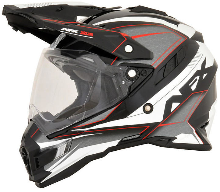 Integral Motorrad Helm AFX FX-41DS Eiger Weiß Schwarz Rot Online ...