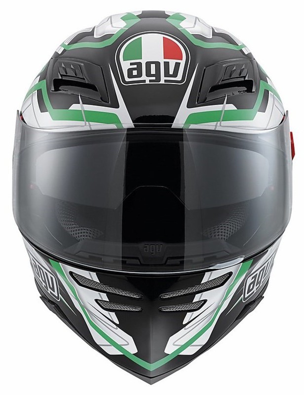 Integral Motorradhelm AGV Horizon Multi Ausdauer Schwarz Weiß Grün ...