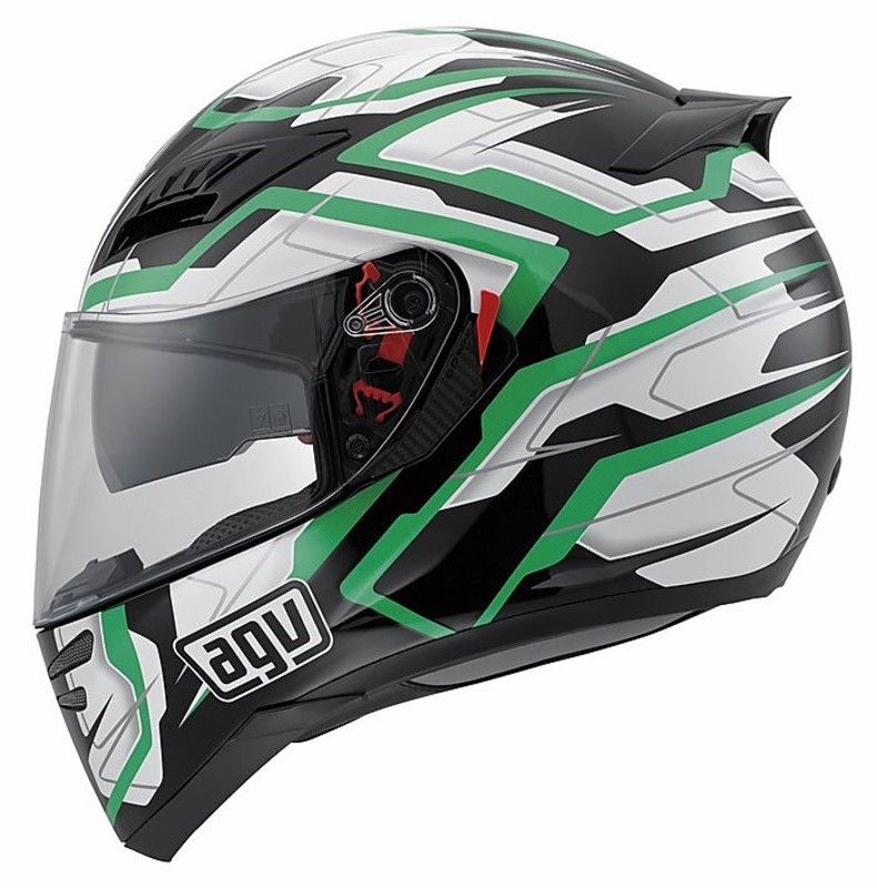 Integral Motorradhelm AGV Horizon Multi Ausdauer Schwarz Weiß Grün ...