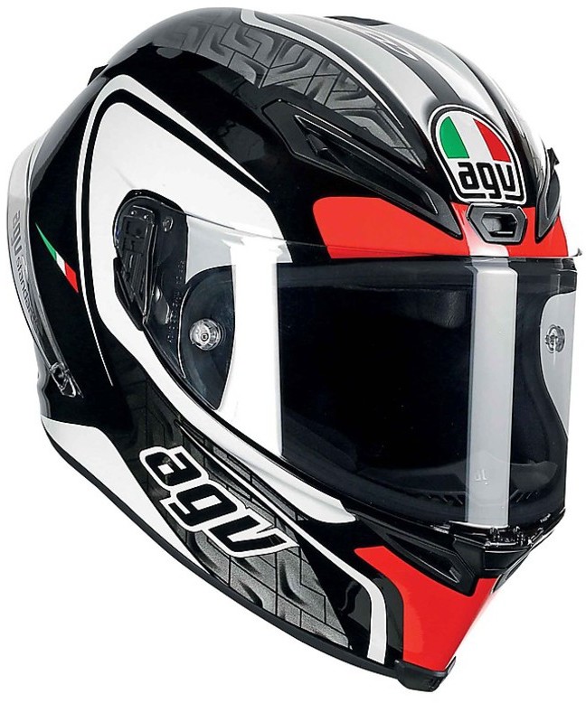 Integral Motorradhelm AGV Rennen Race Circuit Multi Schwarz Weiß Rot ...