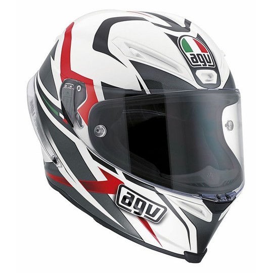 Integral Motorradhelm AGV Rennen Rennen Weiß Schwarz Rot Bunt Velocity ...