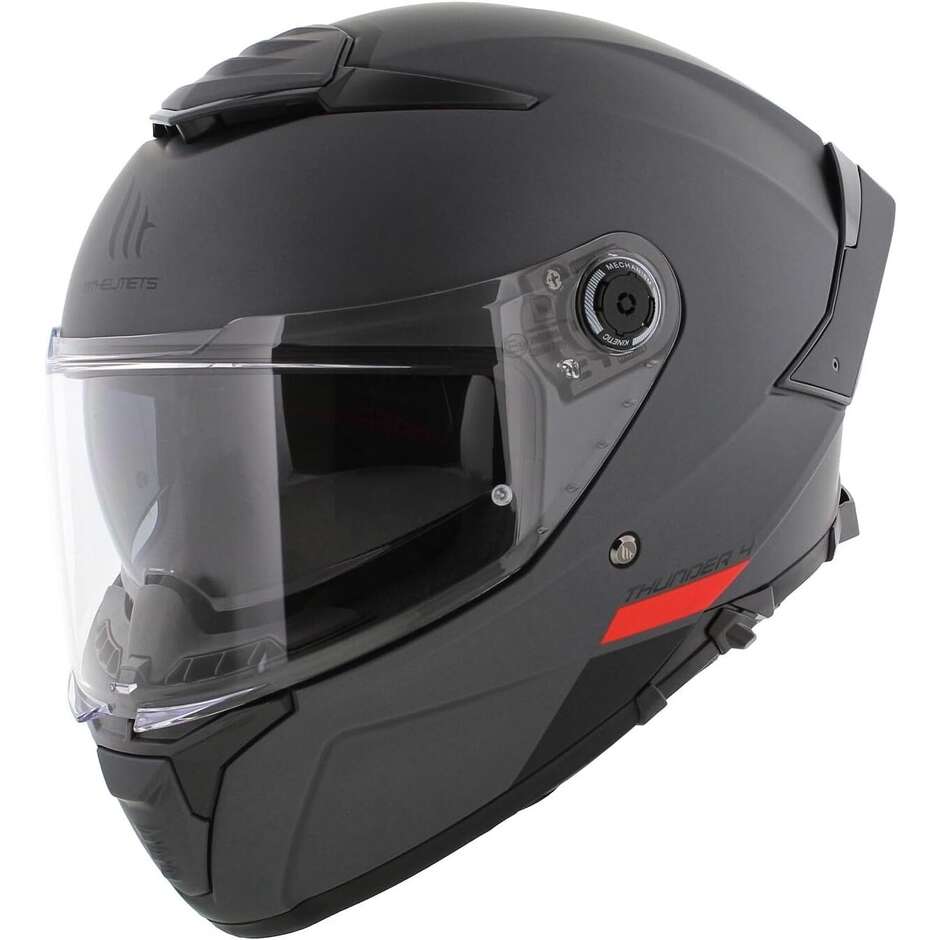Integralhelm Motorrad Mt Helmets THUNDER 4 Sv SOLID A12 Mattgrau Online ...