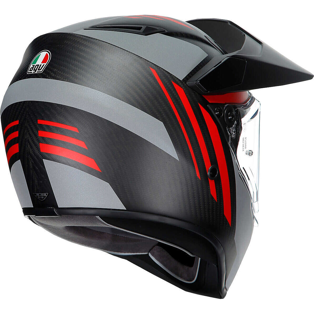 Integrierter Motorradhelm Agv AX9 REFRACTIVE ADV Matt Carbon Red Online ...