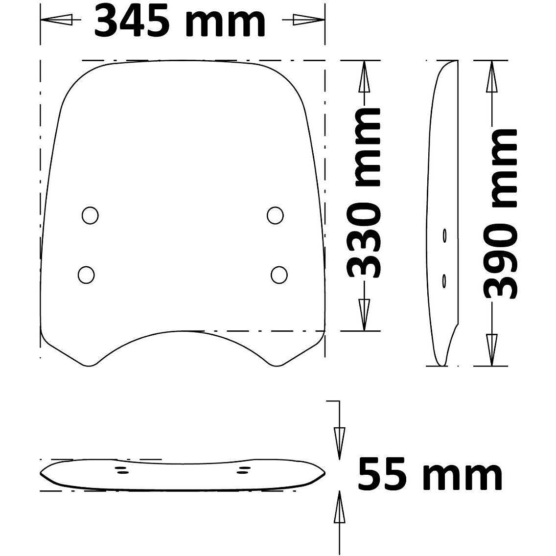 Isotta Medium Windshield Moto Guzzi V7 III Stone Night Pack Transparent ...