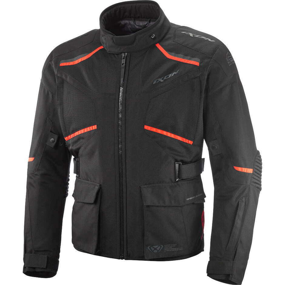 Ixon MIDGARD AIR C Black Bright Red Summer Touring Motorcycle Jacket ...