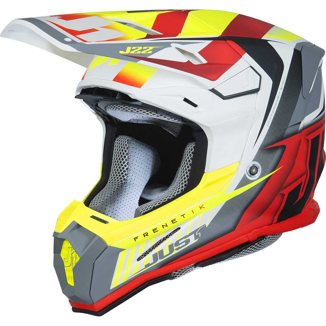 Just1 J22 Frenetik Fiber Cross Enduro Motorcycle Helmet Yellow Red Grey ...