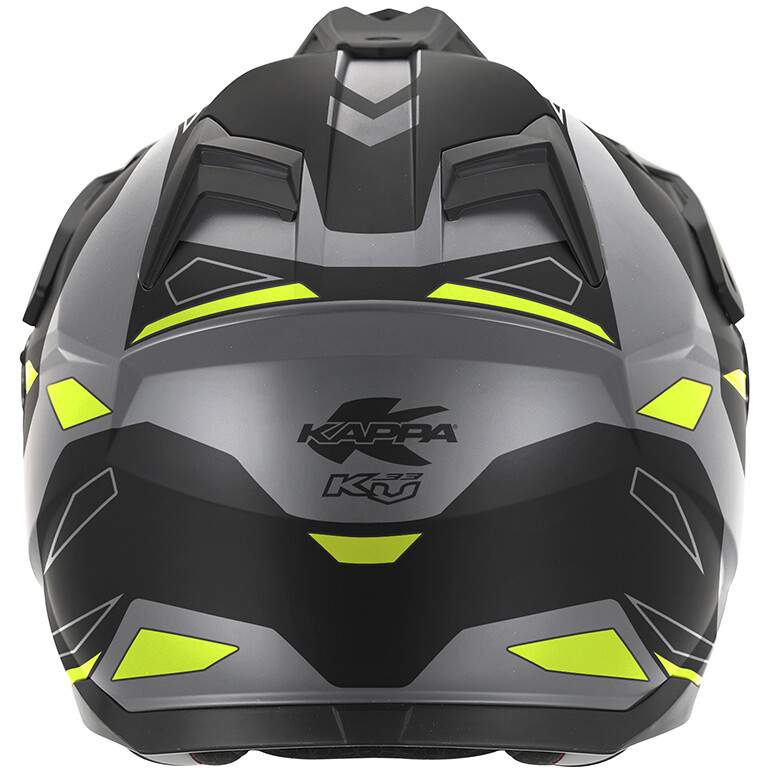 Kappa KV33 WIZARD Cross Motorcycle Helmet Grey Black Fluorescent Yellow ...