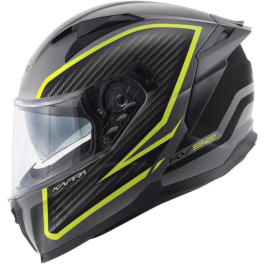Kappa KV52 KRONOS Full Face Motorcycle Helmet Titanium Black Yellow For Sale Online - Outletmoto.eu