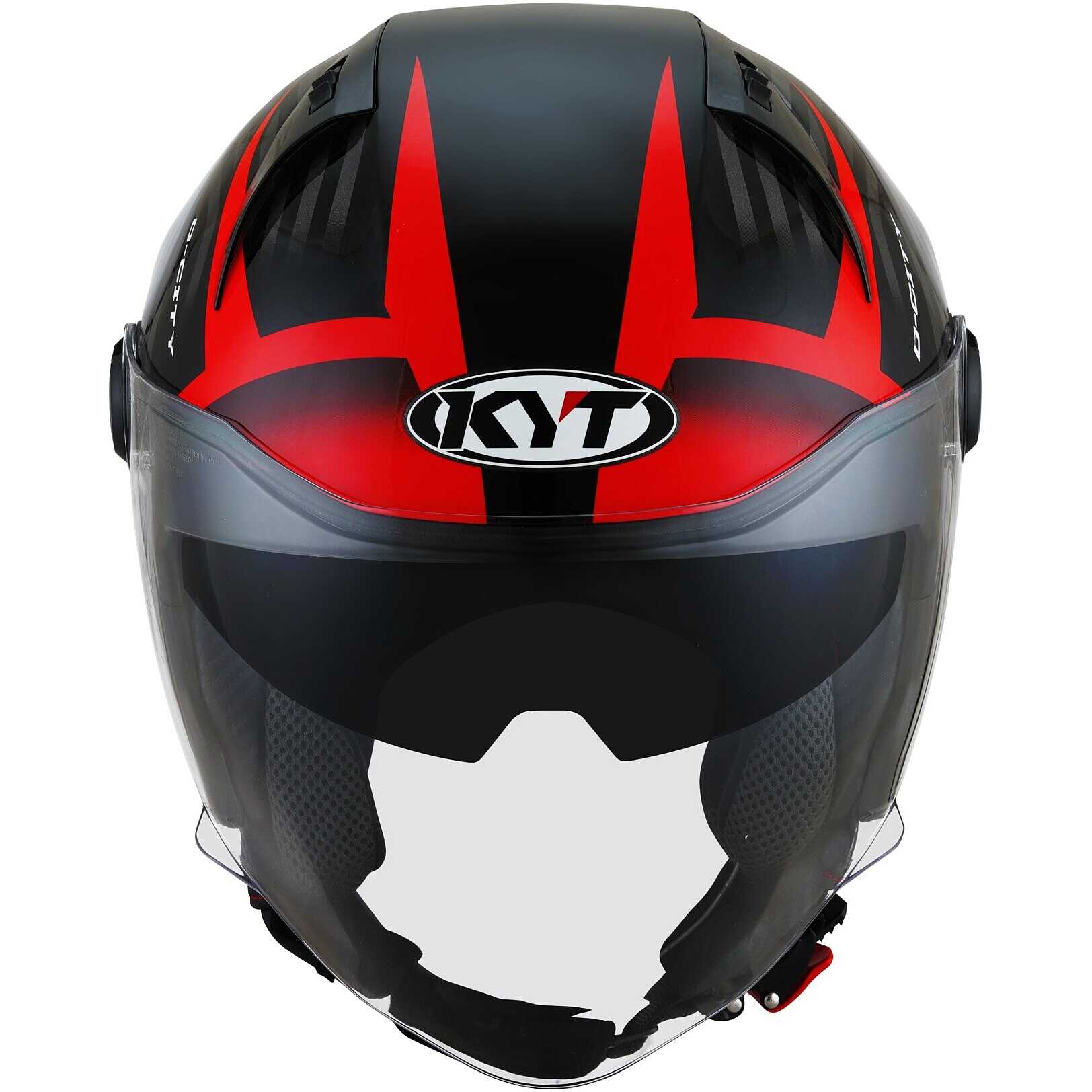 KYT D-CITY LUCENT Jet Motorcycle Helmet Black Red For Sale Online ...
