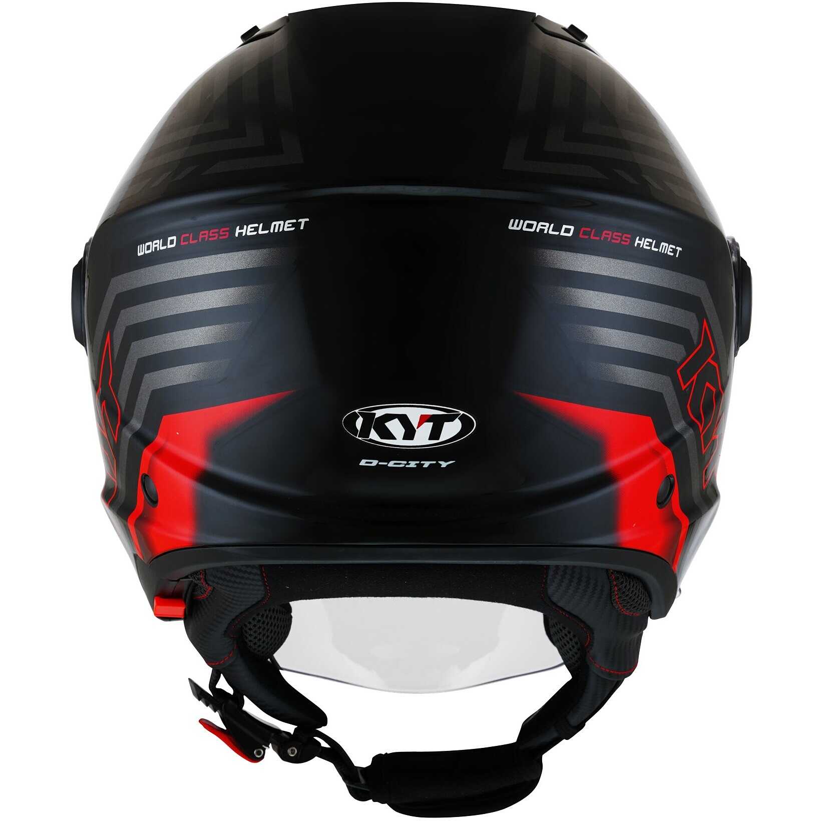 KYT D-CITY LUCENT Jet Motorcycle Helmet Black Red For Sale Online ...