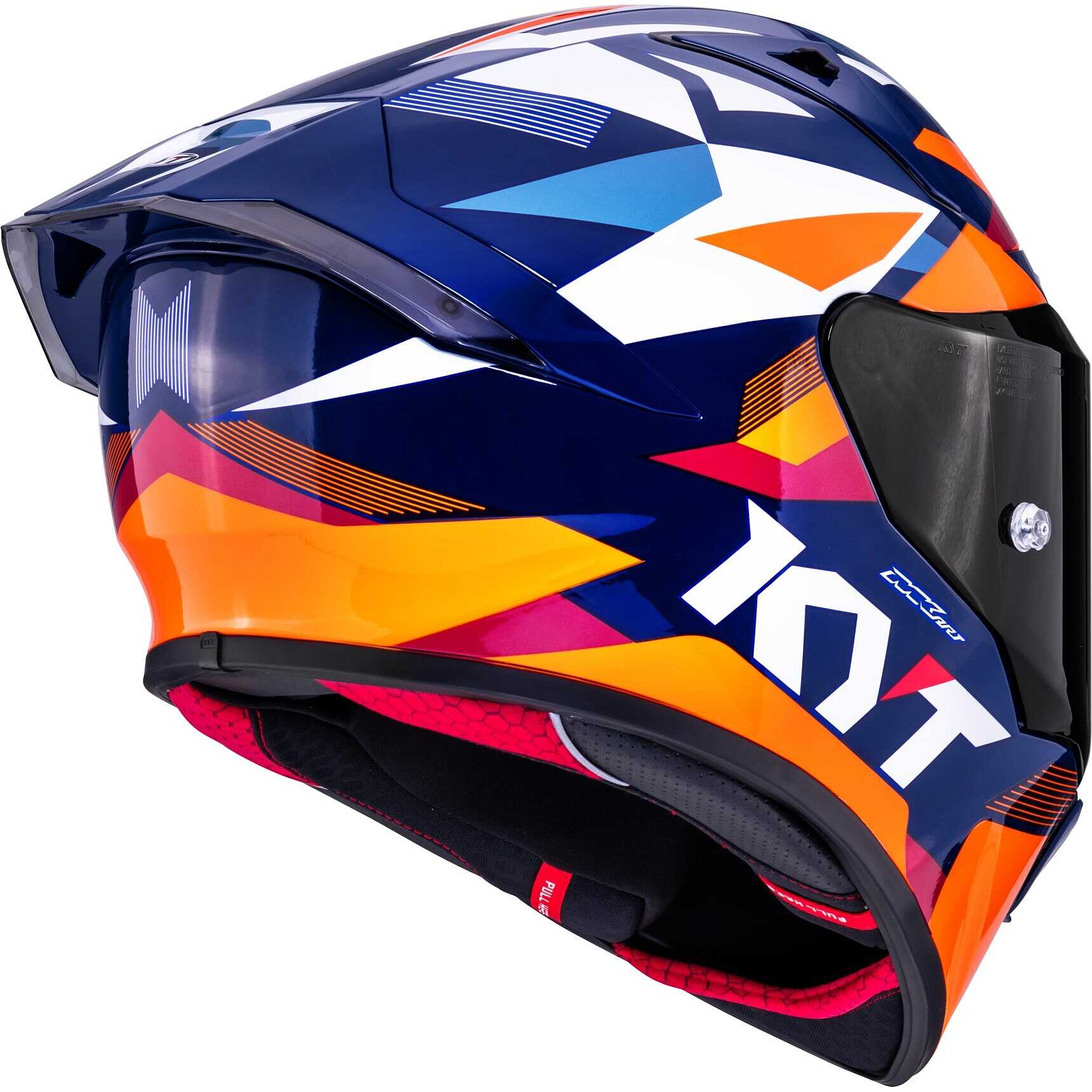 Kyt R1R Diamond Full Face Racing Motorcycle Helmet, Blue/Orange For ...
