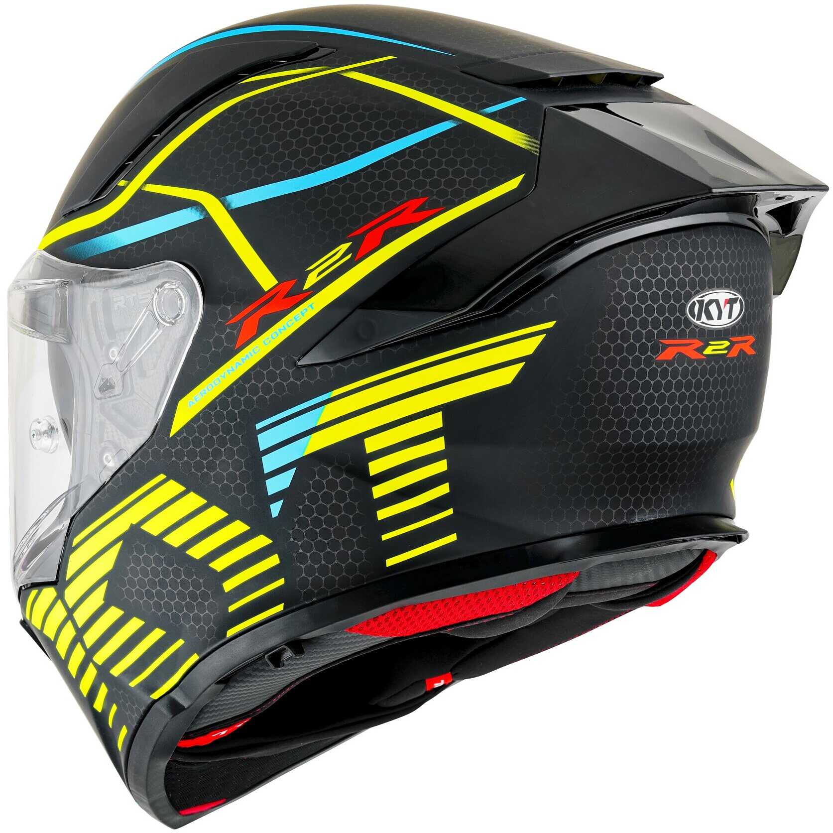 KYT R2R CONCEPT Full Face Motorcycle Helmet Matt Black Yellow For Sale ...