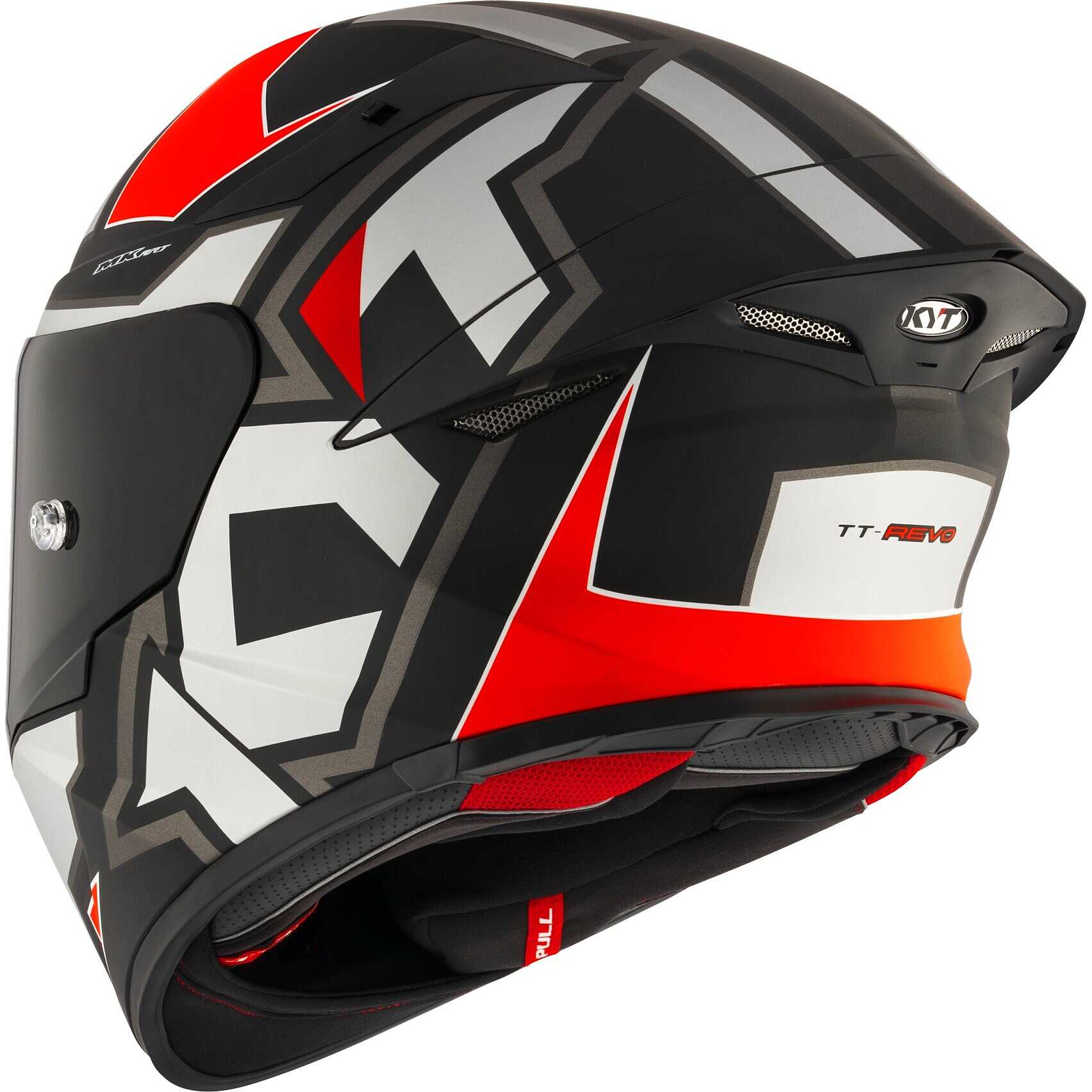Kyt TT-REVO ELECTRON Full Face Motorcycle Helmet Matt Grey Red For Sale ...