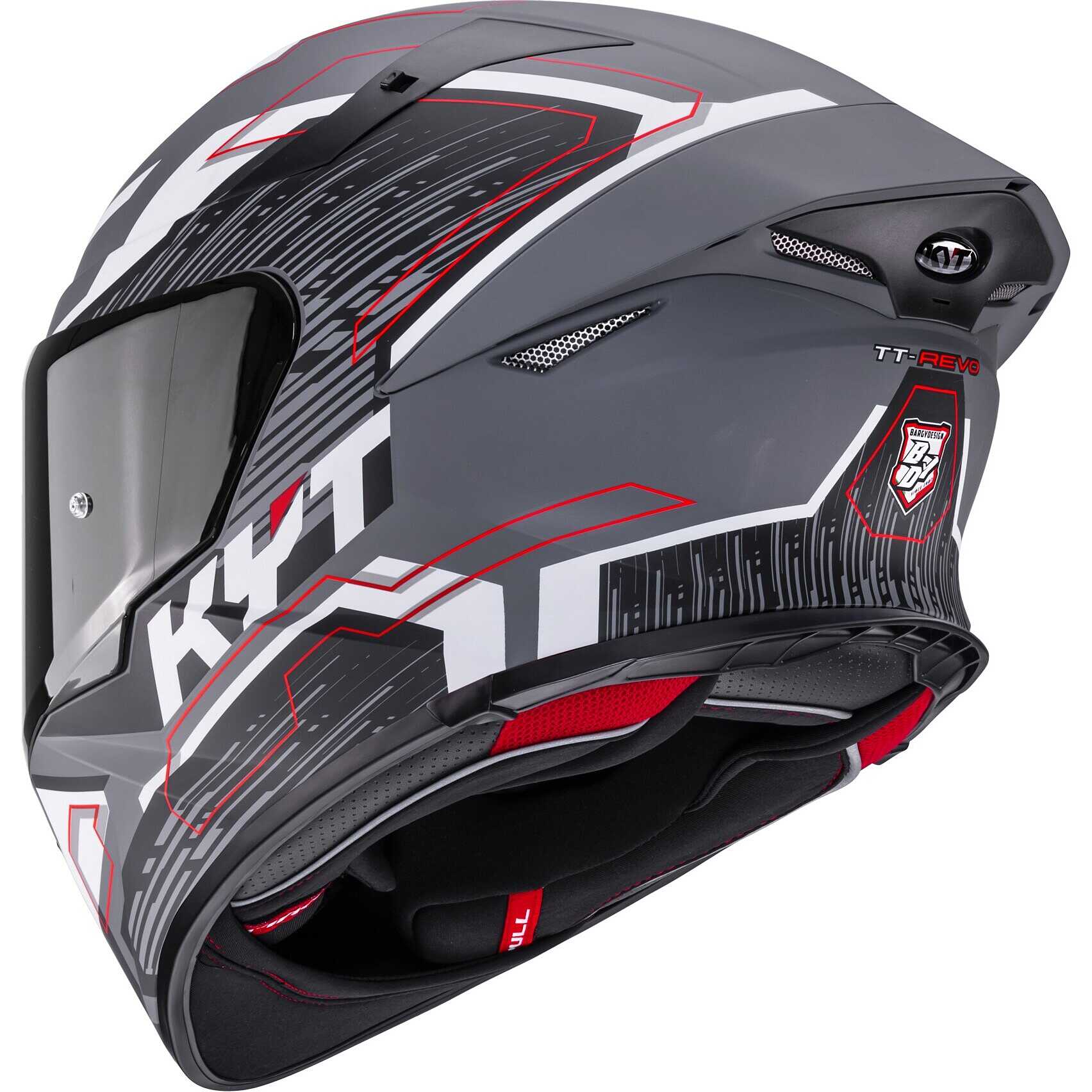 Kyt TT-REVO SPEEDING Full Face Motorcycle Helmet Matte Grl Grey Black ...