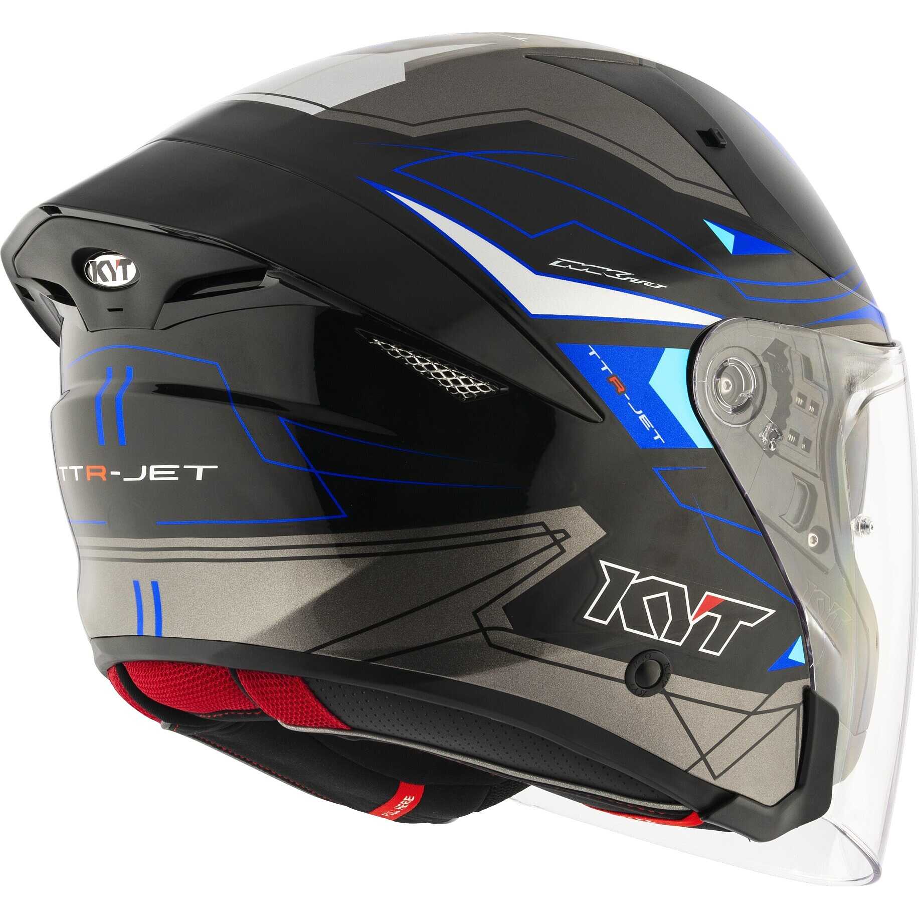 Kyt TTR-JET LED Jet Motorcycle Helmet Black/Blue For Sale Online ...