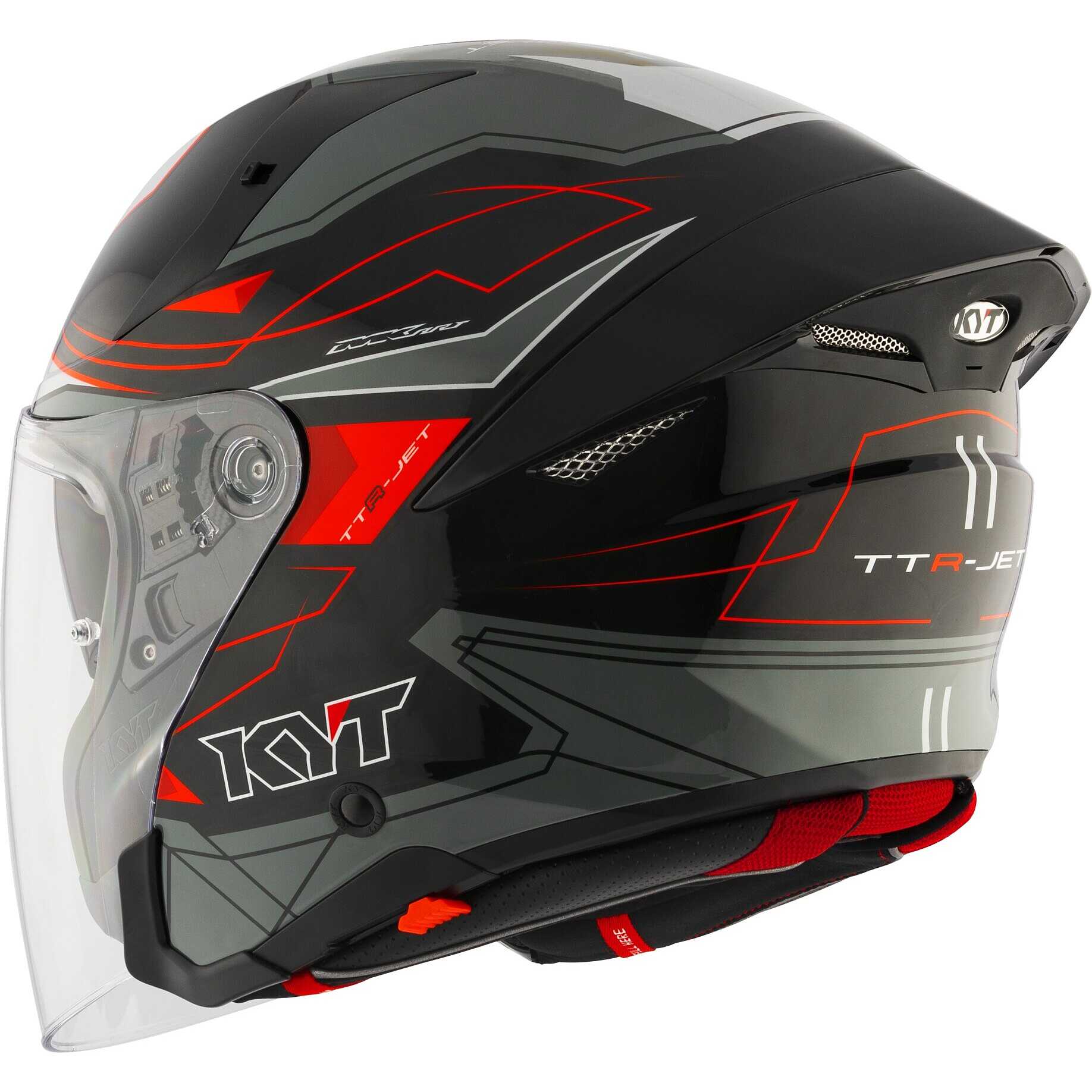 Kyt TTR-JET LED Jet Motorcycle Helmet Black Grey For Sale Online ...