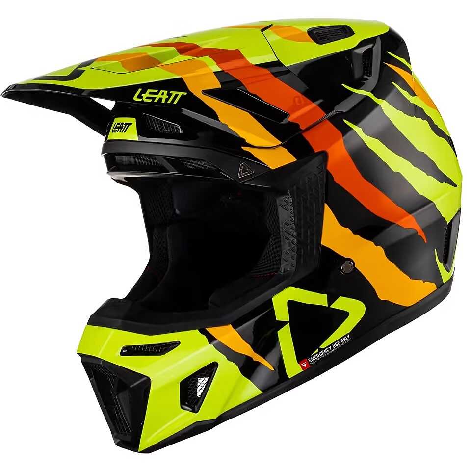 Leatt 8.5 V23 Citrus Tiger Cross Enduro Motorradhelm mit Maske Online ...