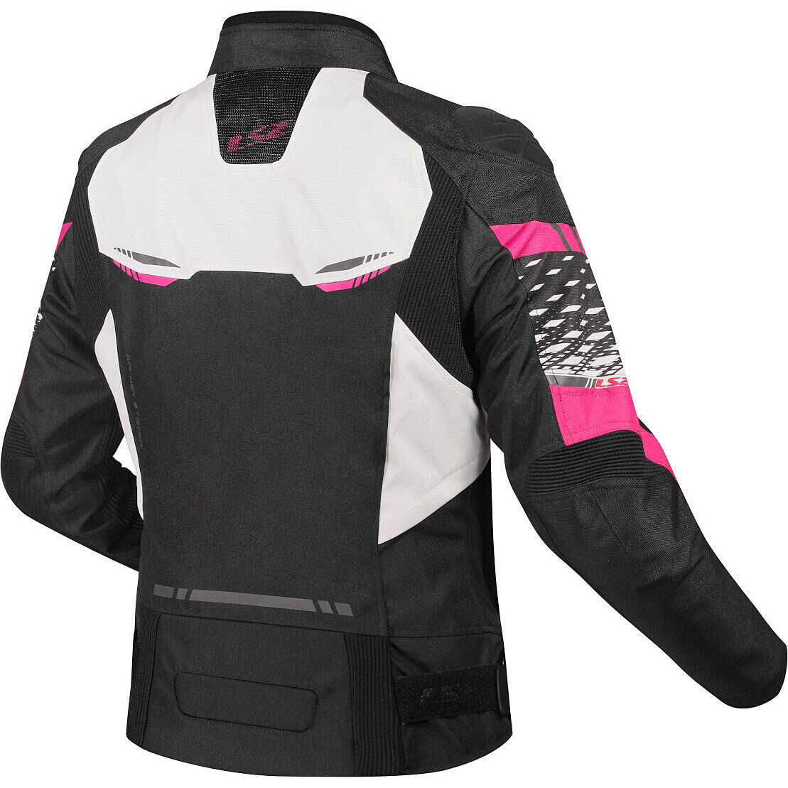 LS2 APEX LADY Women's Motorcycle Jacket Black White Pink For Sale ...