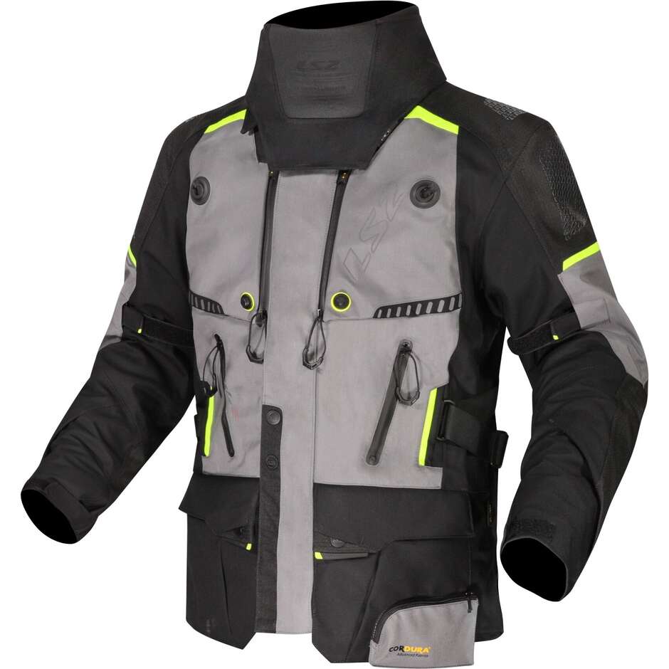 Ls2 APOLLO Touring Motorcycle Jacket Black Dark Grey HV Yellow For Sale ...