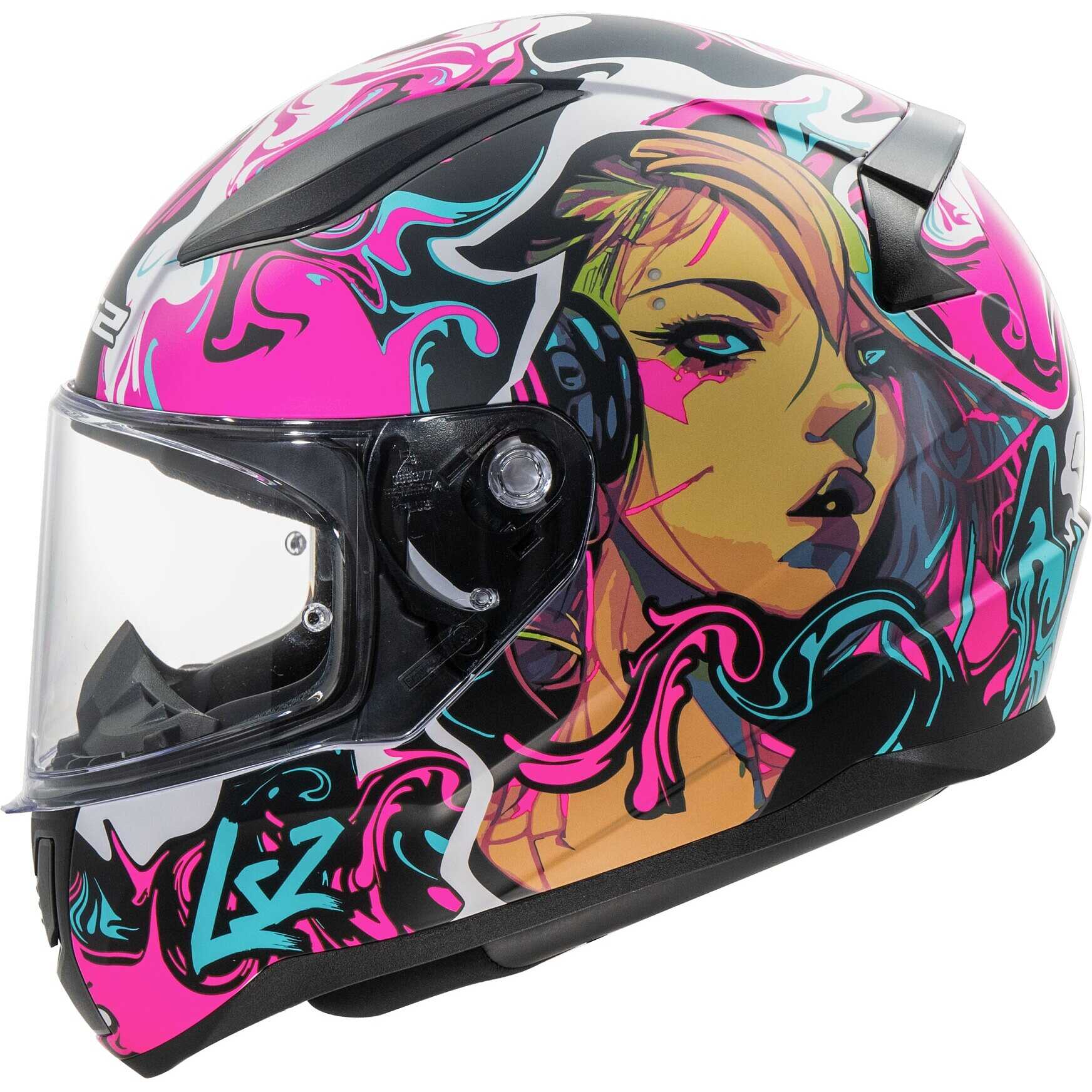 LS2 FF353 RAPID 2 CYBERG Full Face Motorcycle Helmet Purple Cyan For ...