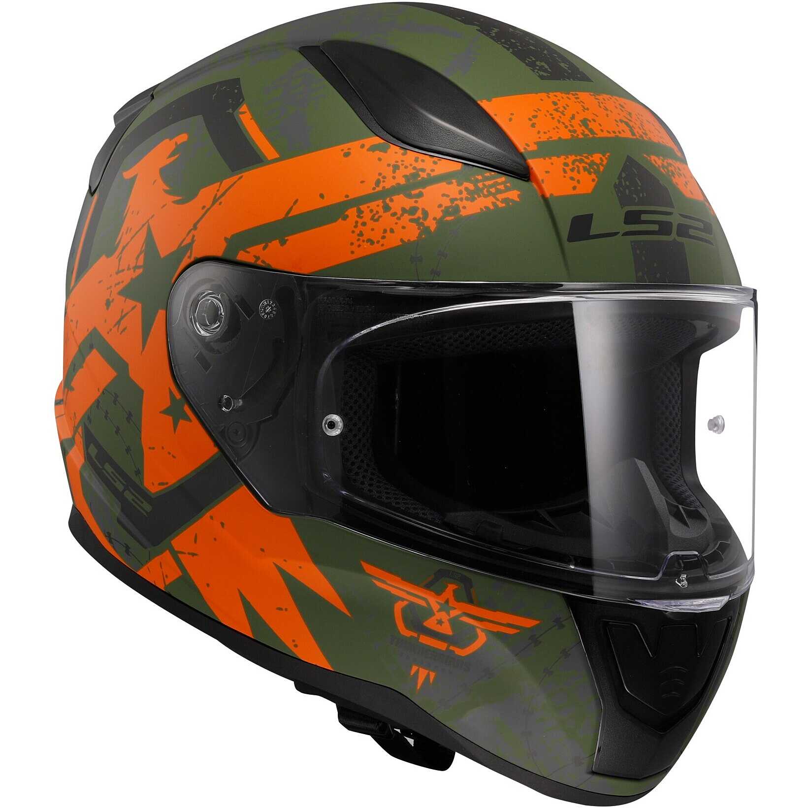 Ls2 FF353 RAPID 2 Thunderbirds Matt Orange Full Face Motorcycle Helmet ...