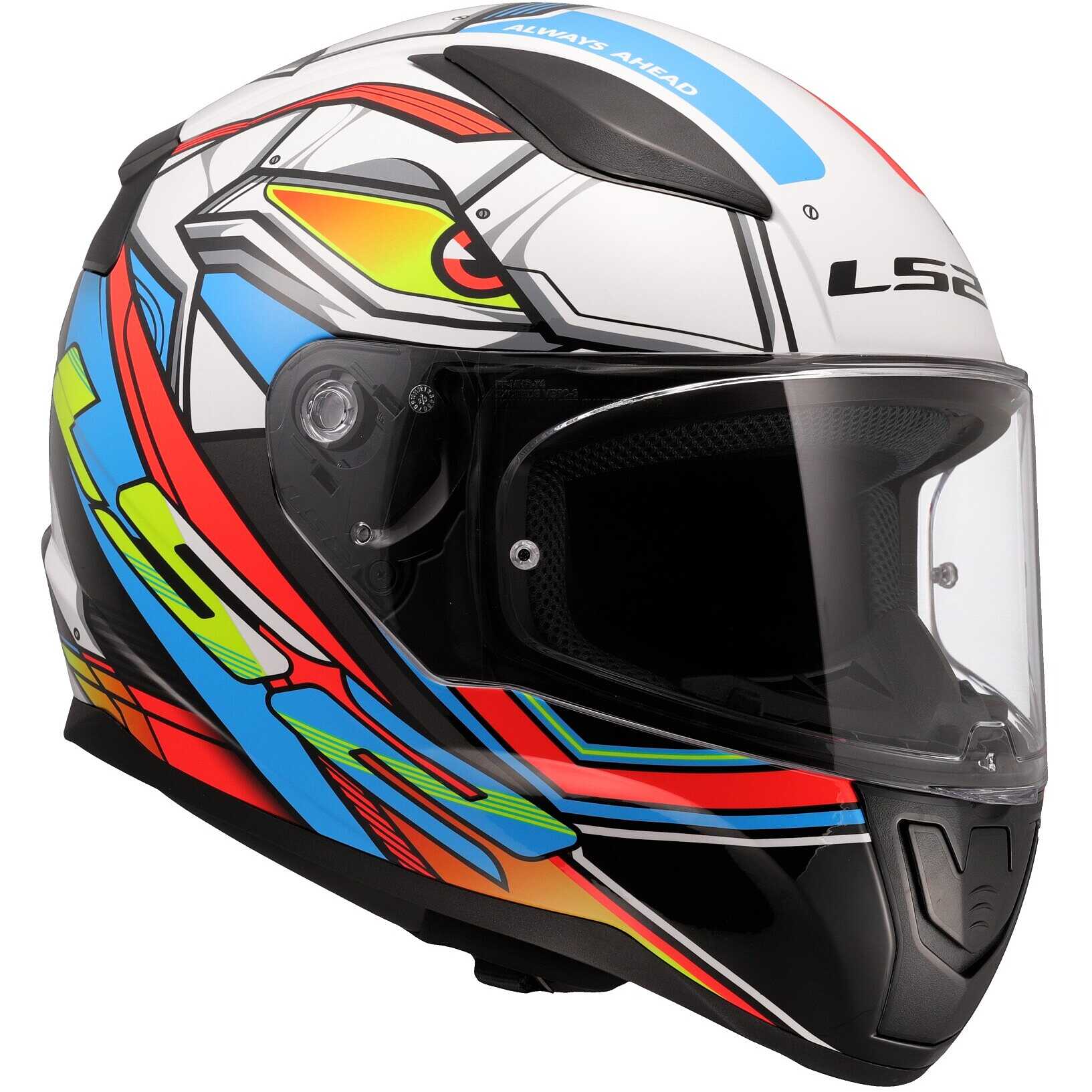 LS2 FF353 RAPID 2 XDRON Full Face Motorcycle Helmet White Neon Orange ...