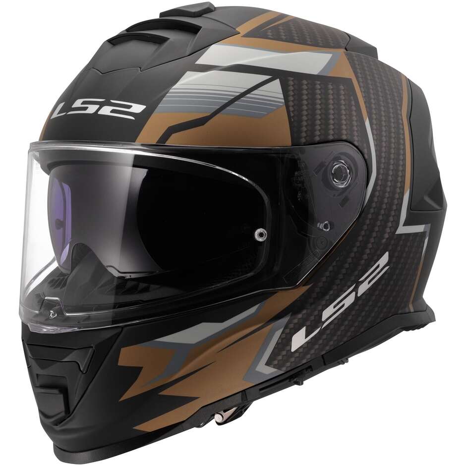 LS2 FF800 STORM 2 TRACKER Full Face Motorcycle Helmet Black Gold For ...