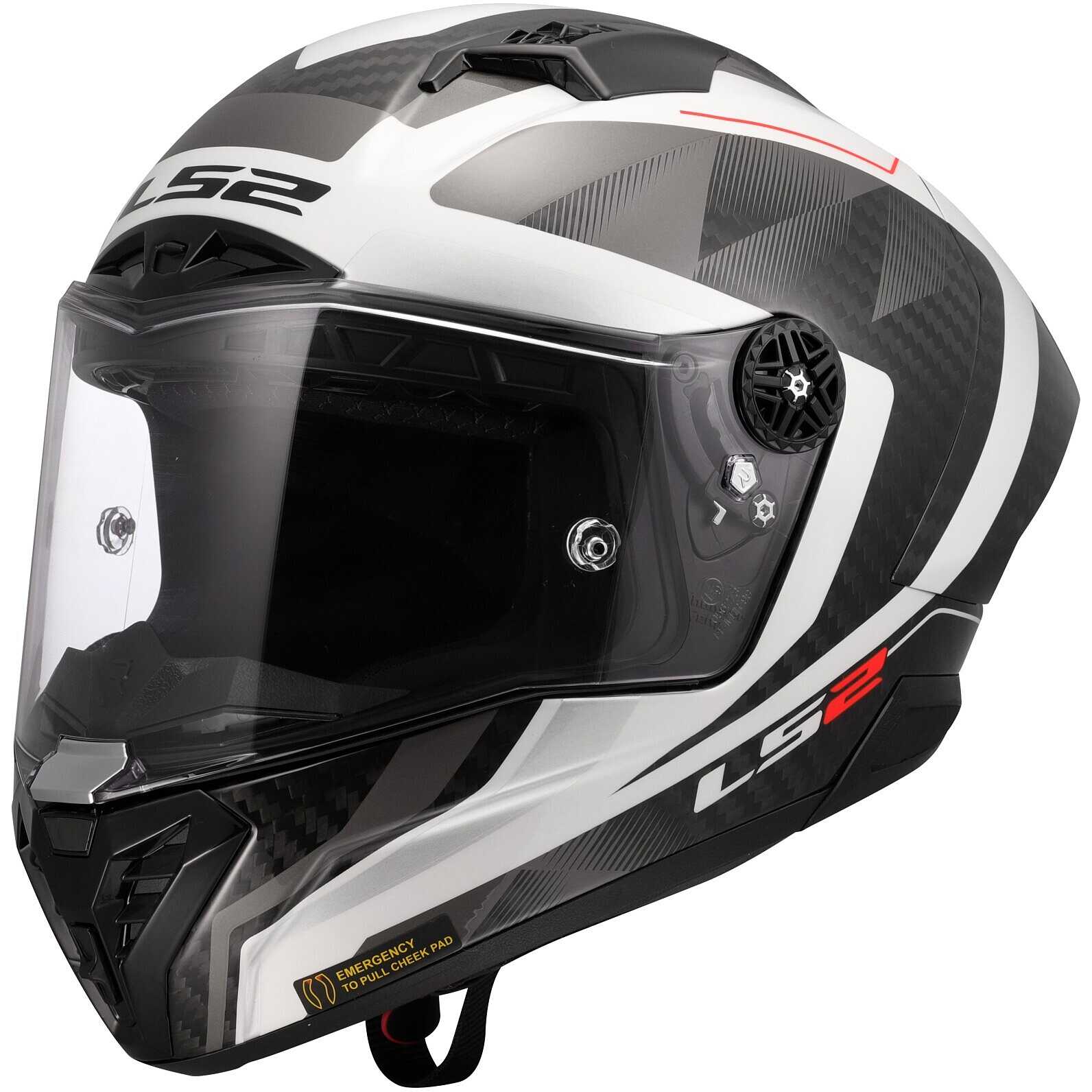 LS2 FF805 THUNDER GP AERO RAUTE Full Face Motorcycle Helmet White Grey ...