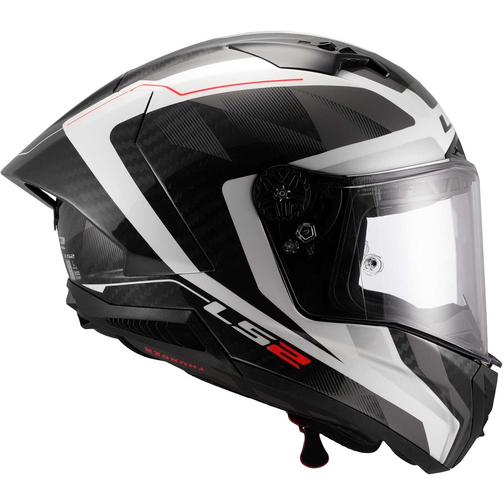 LS2 FF805 THUNDER GP AERO RAUTE Full Face Motorcycle Helmet White Grey ...