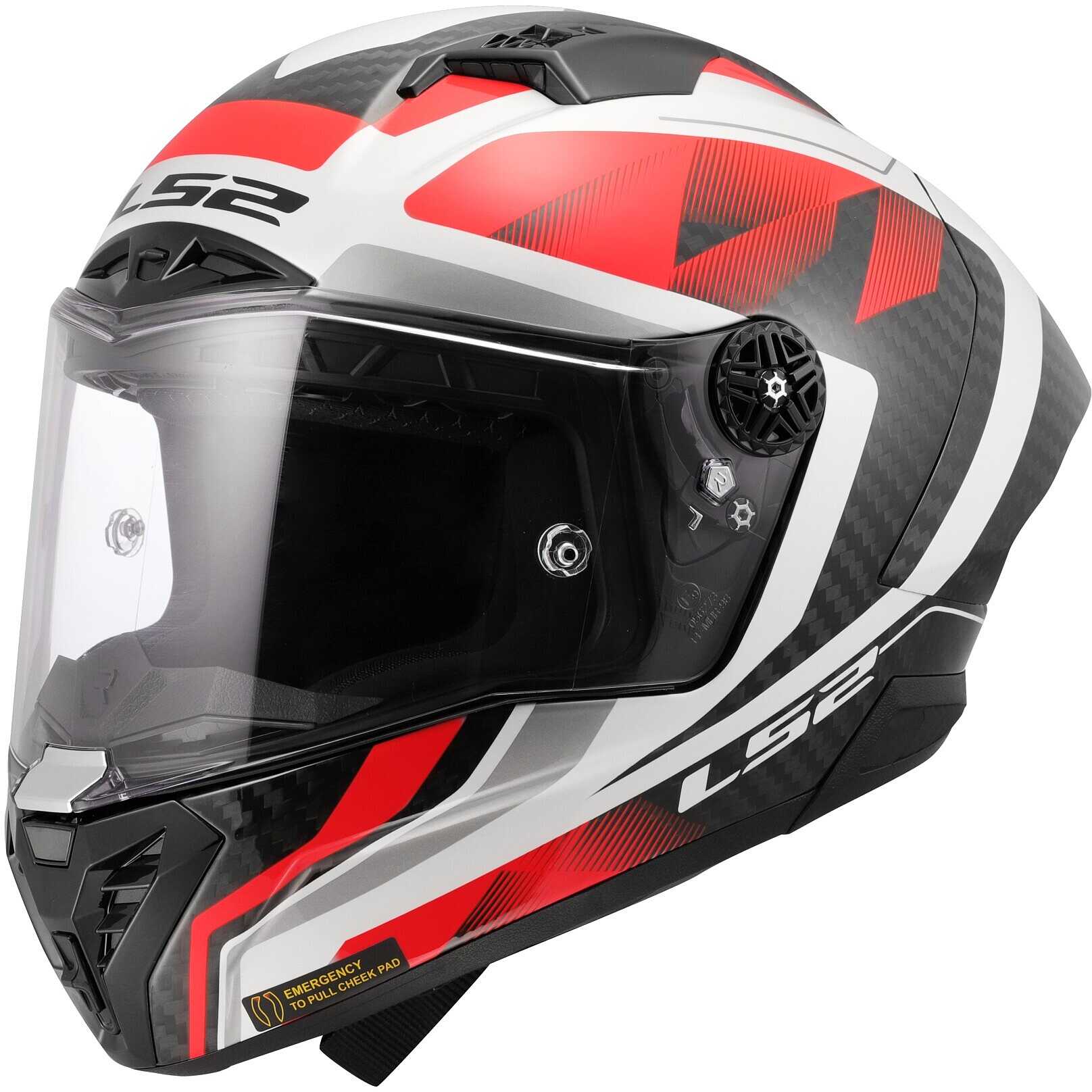 LS2 FF805 THUNDER GP AERO RAUTE Full Face Motorcycle Helmet White Red ...