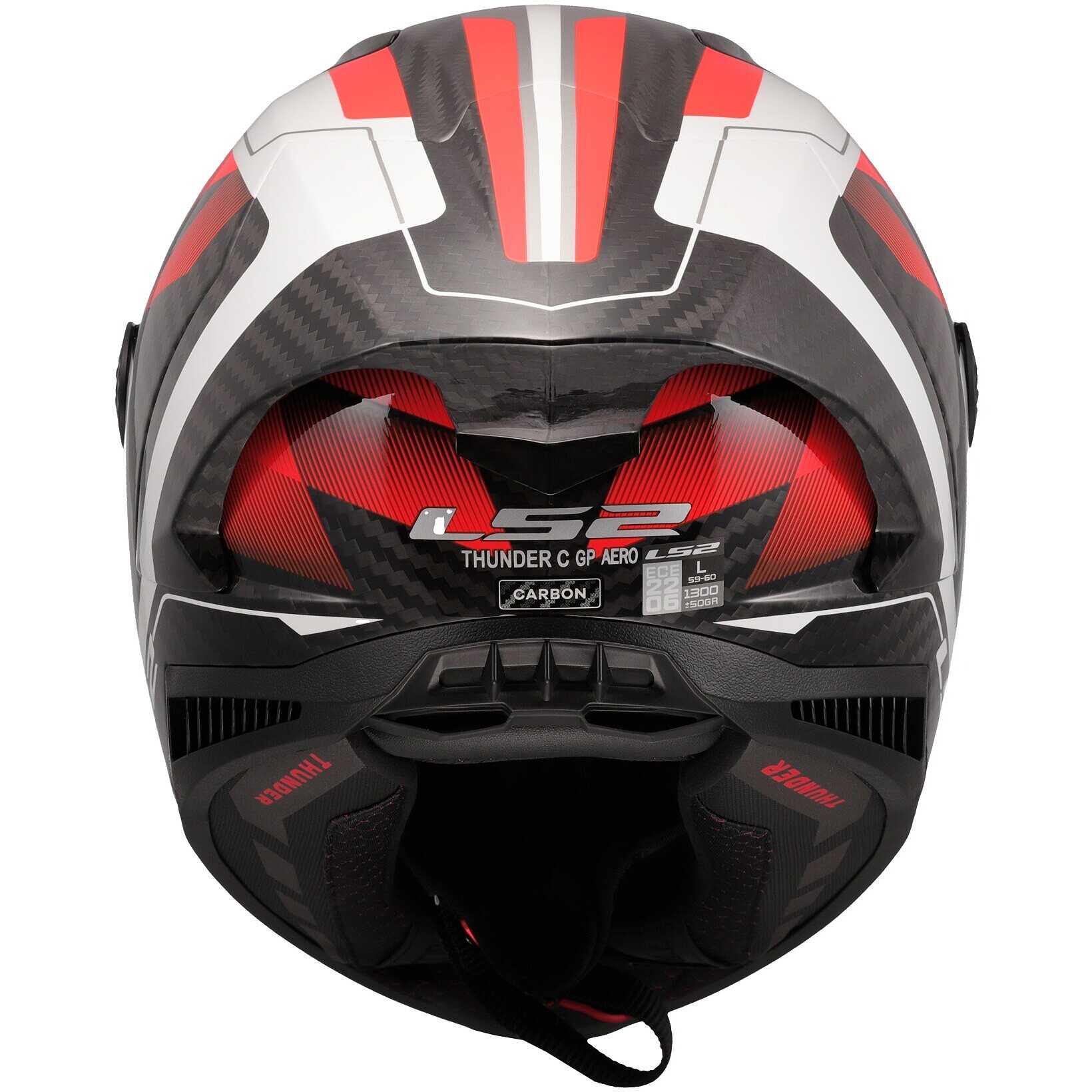 LS2 FF805 THUNDER GP AERO RAUTE Full Face Motorcycle Helmet White Red ...