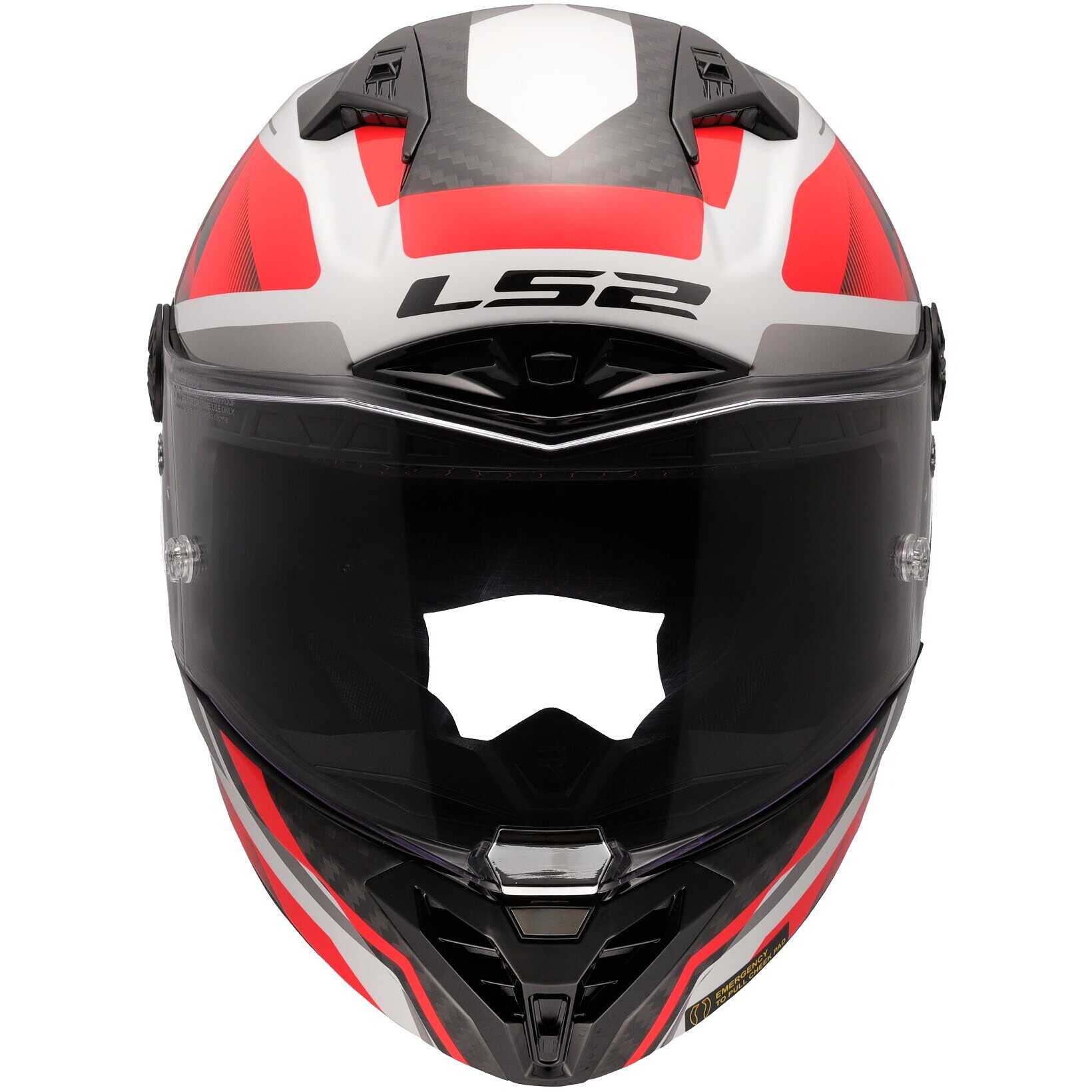 LS2 FF805 THUNDER GP AERO RAUTE Full Face Motorcycle Helmet White Red ...