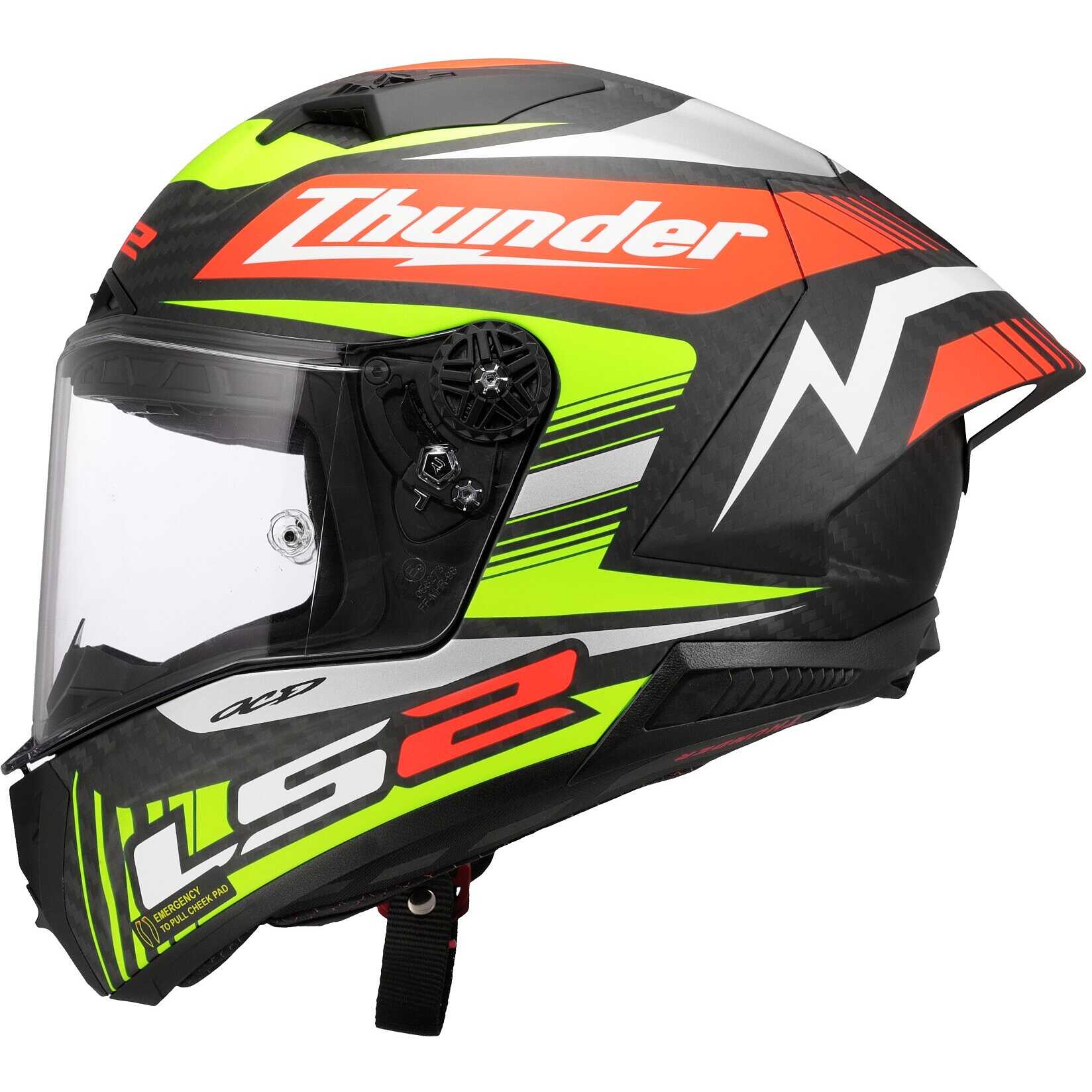 LS2 FF805 THUNDER GP AERO REPLICA Full Face Motorcycle Helmet Black For ...