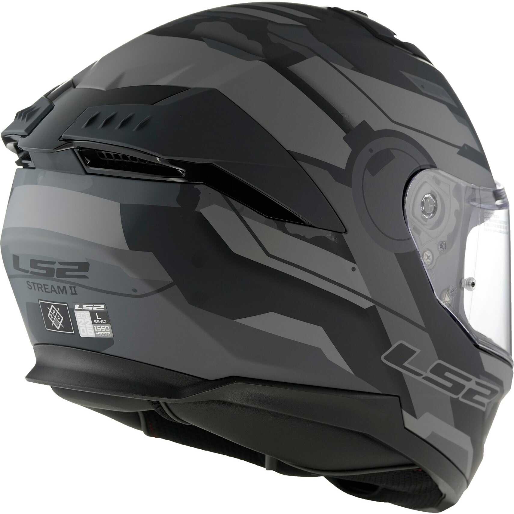 Ls2 FF808 STREAM 2 Shadow Full Face Motorcycle Helmet Matt Titanium ...